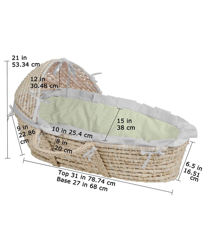 Badger Basket Natural Moses Basket with Hood - Macy's