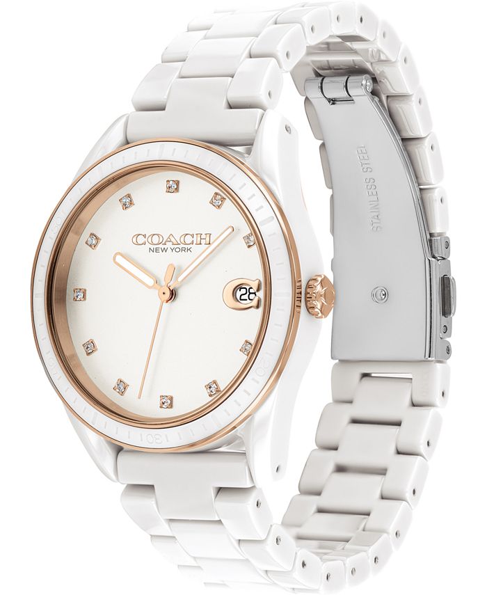 COACH Women's Preston White Ceramic Bracelet Watch 36mm - Macy's