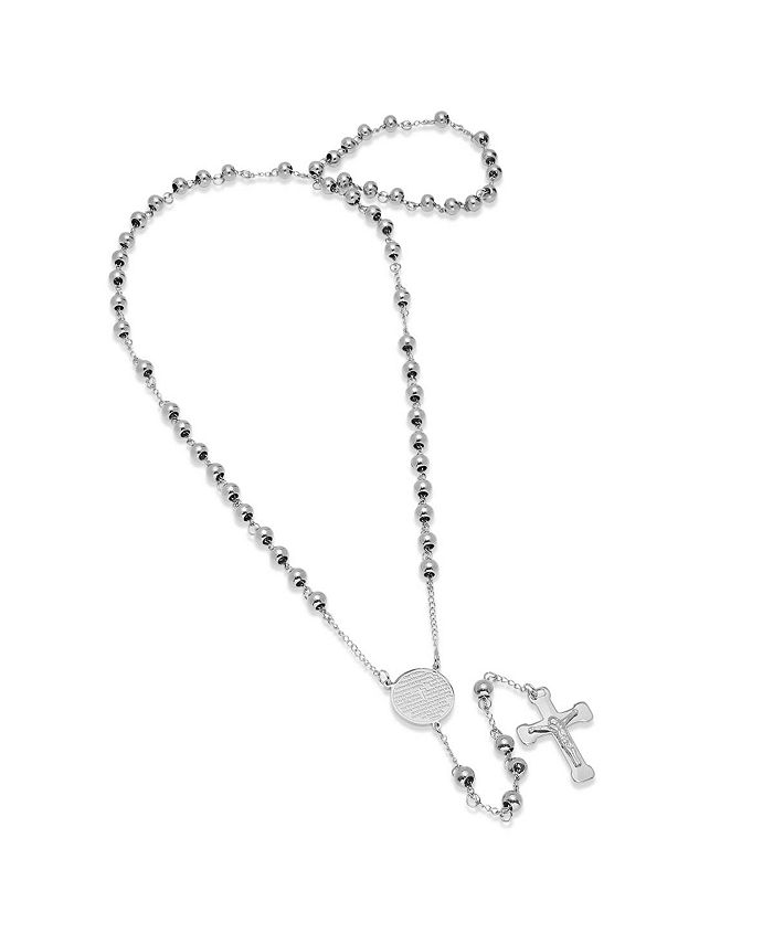 STEELTIME Stainless Steel Religious Classic Beaded Rosary with "Lords ...