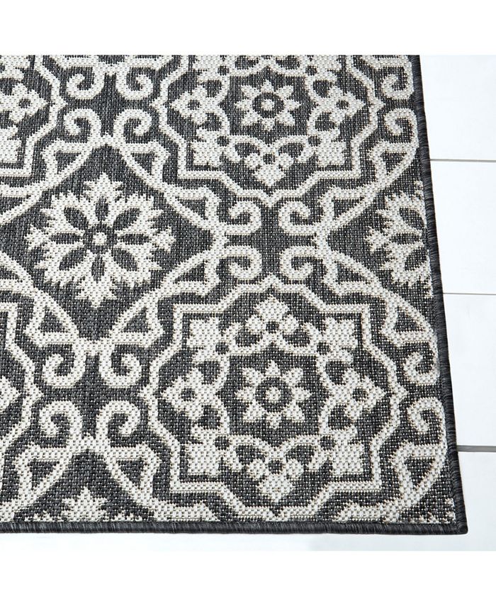 Nicole Miller Patio Country Danica Black 5'2" x 7'2" Outdoor Area Rug ...