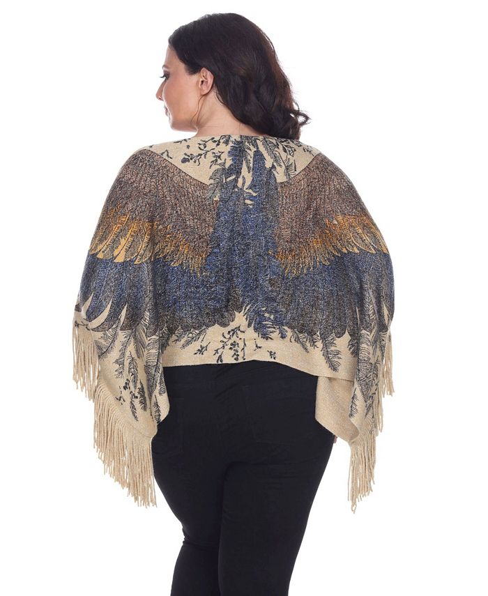White Mark Plus Size Eagle Wings Poncho - Macy's