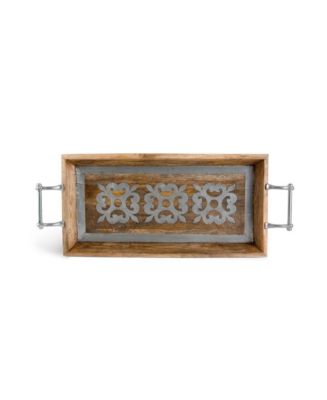 The GG Collection Metal-Inlaid Heritage Collection Wood Tray - Macy's