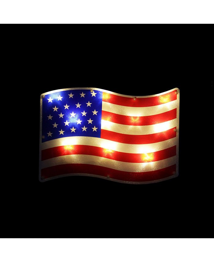 Northlight LED Lighted Patriotic American Flag Window Silhouette - Macy's