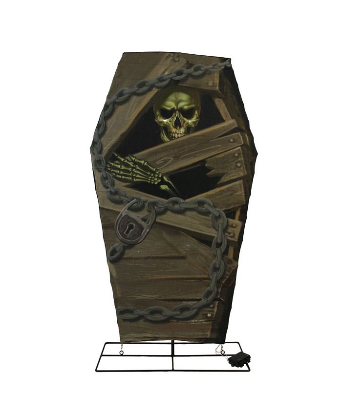 Northlight Battery Operated LED Lighted Skeleton in Coffin with Timer ...
