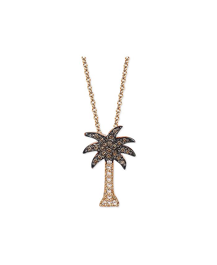 EFFY Collection EFFY® Diamond Palm Tree 18" Pendant Necklace (1/10 ct ...