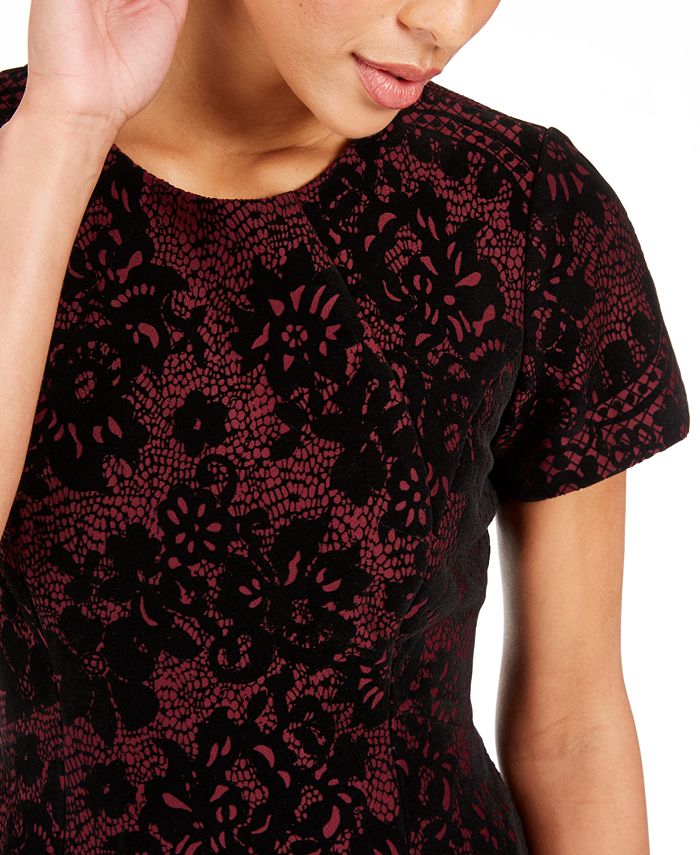 Vince Camuto Burnout Lace Fit & Flare Dress - Macy's