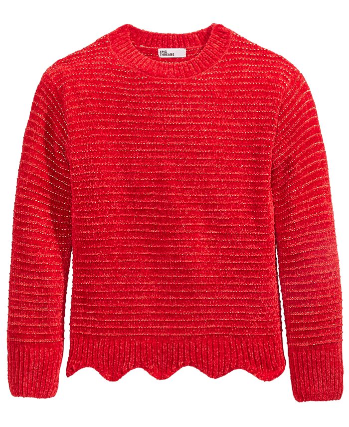 Epic Threads Toddler Girls Chenille Scalloped Sweater, Created for Macy ...