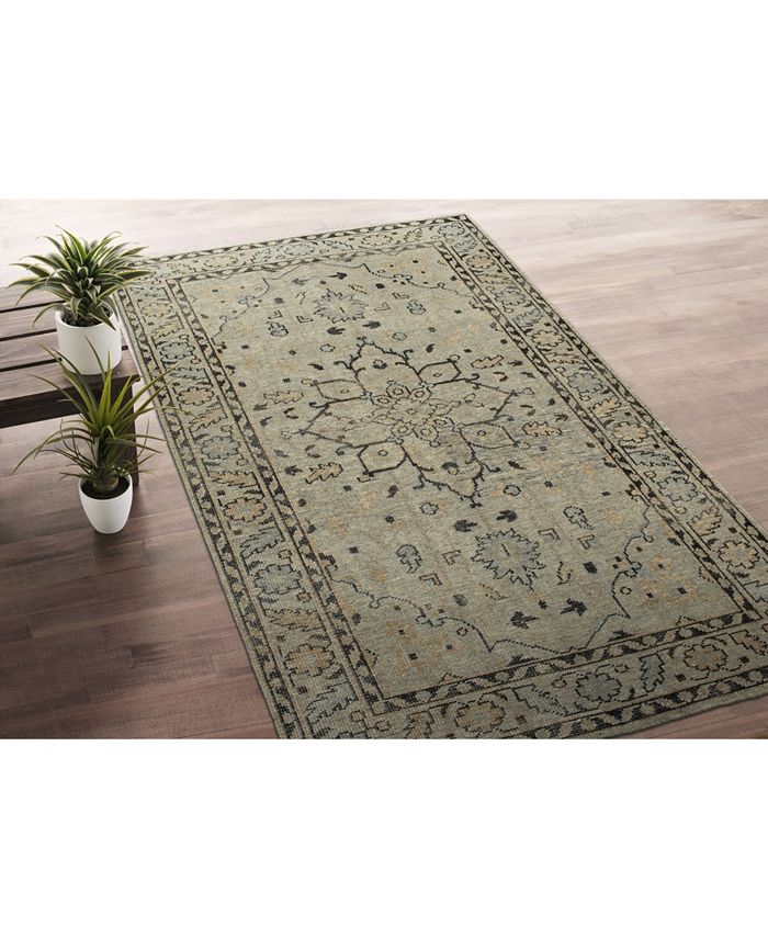 Kaleen Herrera HRA03-102 Pewter Green 8' x 10' Area Rug - Macy's