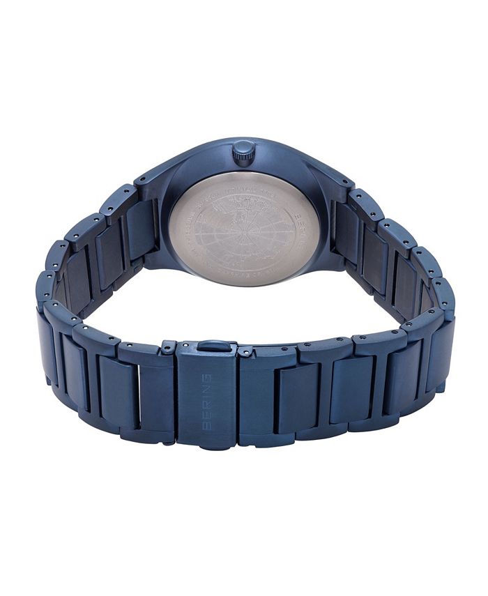 Bering Men's Blue Titanium Bracelet Watch 39mm - Macy's
