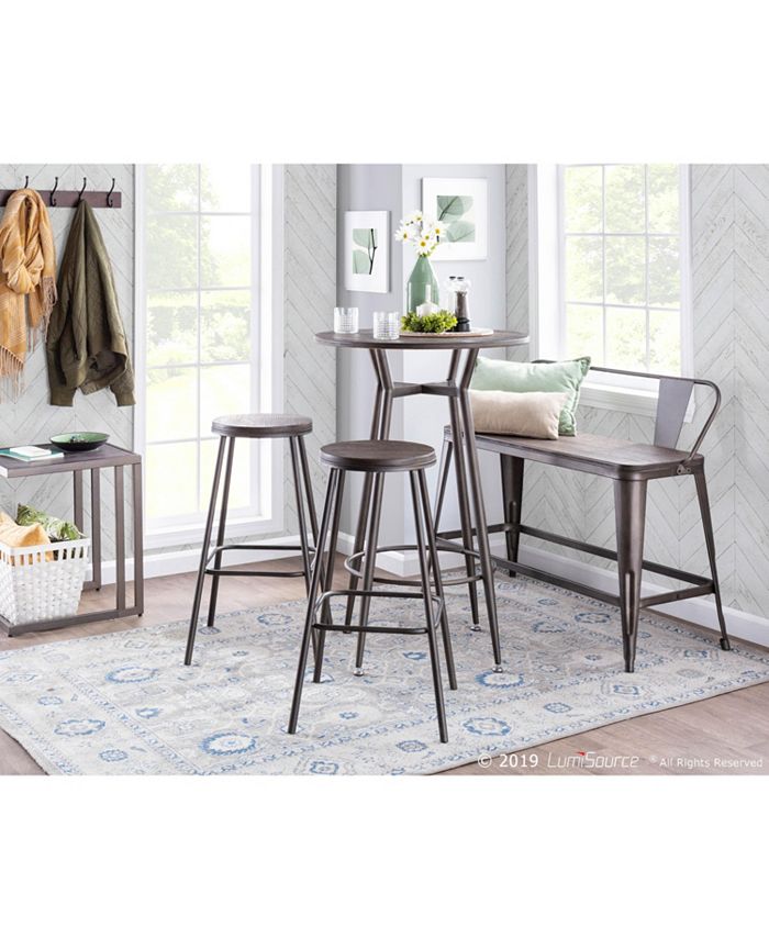 Lumisource Clara Round Bar Stool, Set of 2 - Macy's