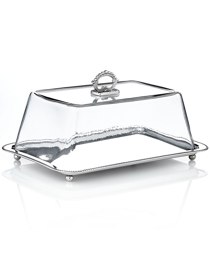 Godinger CLOSEOUT! Serveware, Rectangular Tray with Glass Dome - Macy's