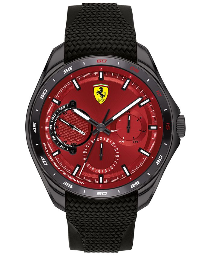 Ferrari Men's Speedracer Black Silicone Strap Watch 44mm - Macy's