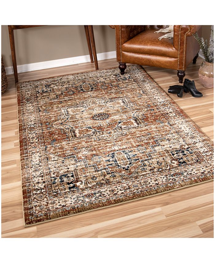 Orian Rugs Orian Aria Heriz Medallion Rust 5'1" x 7'6" Area Rug - Macy's