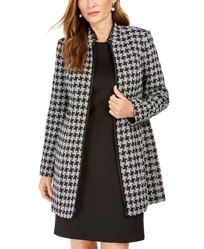 Kasper Houndstooth Printed Topper Jacket - Macy's