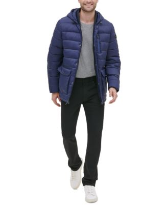 Kenneth Cole New York Men's Oversized Bellow Pocket Hooded Puffer ...