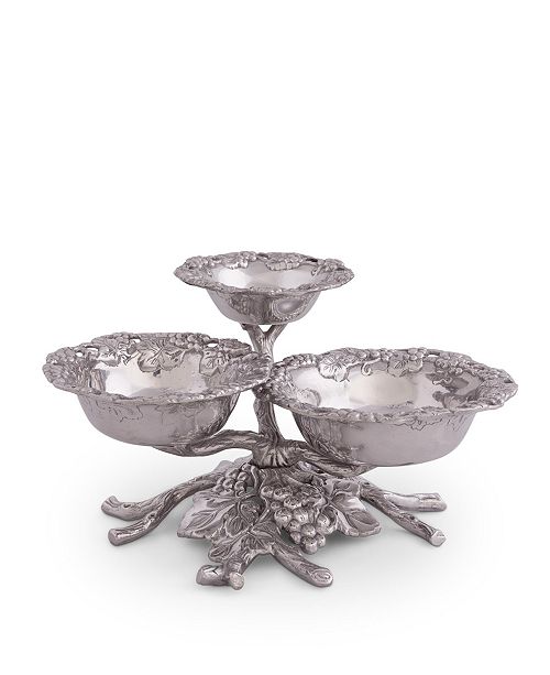 Arthur Court Designs Aluminum Grape Tiered 3-Bowls & Reviews ...