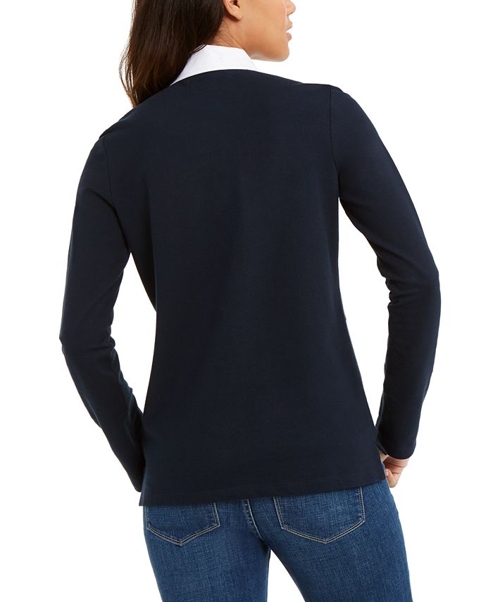 Tommy Hilfiger Colorblock Polo Top, Created for Macy's - Macy's