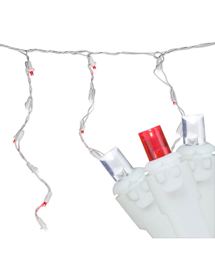 Northlight Set of 100 Red and Pure White LED Wide Angle Icicle ...