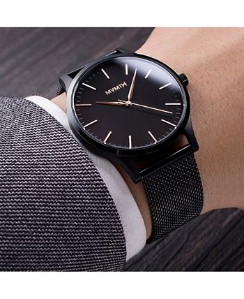 MVMT Men's The 40 Black Stainless Steel Mesh Bracelet Watch 40mm - Macy's