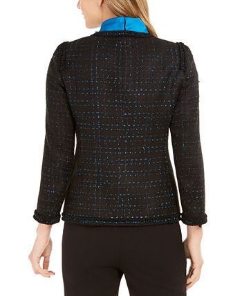Anne Klein Metallic Ruffle-Trim Blazer - Macy's