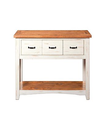 Benzara Wooden Console Table with Three Drawers - Macy's