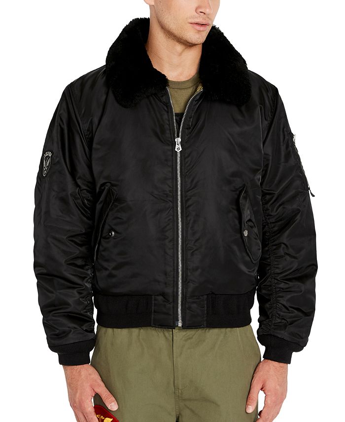 Avirex Men's Fleece Collar Bomber Jacket - Macy's