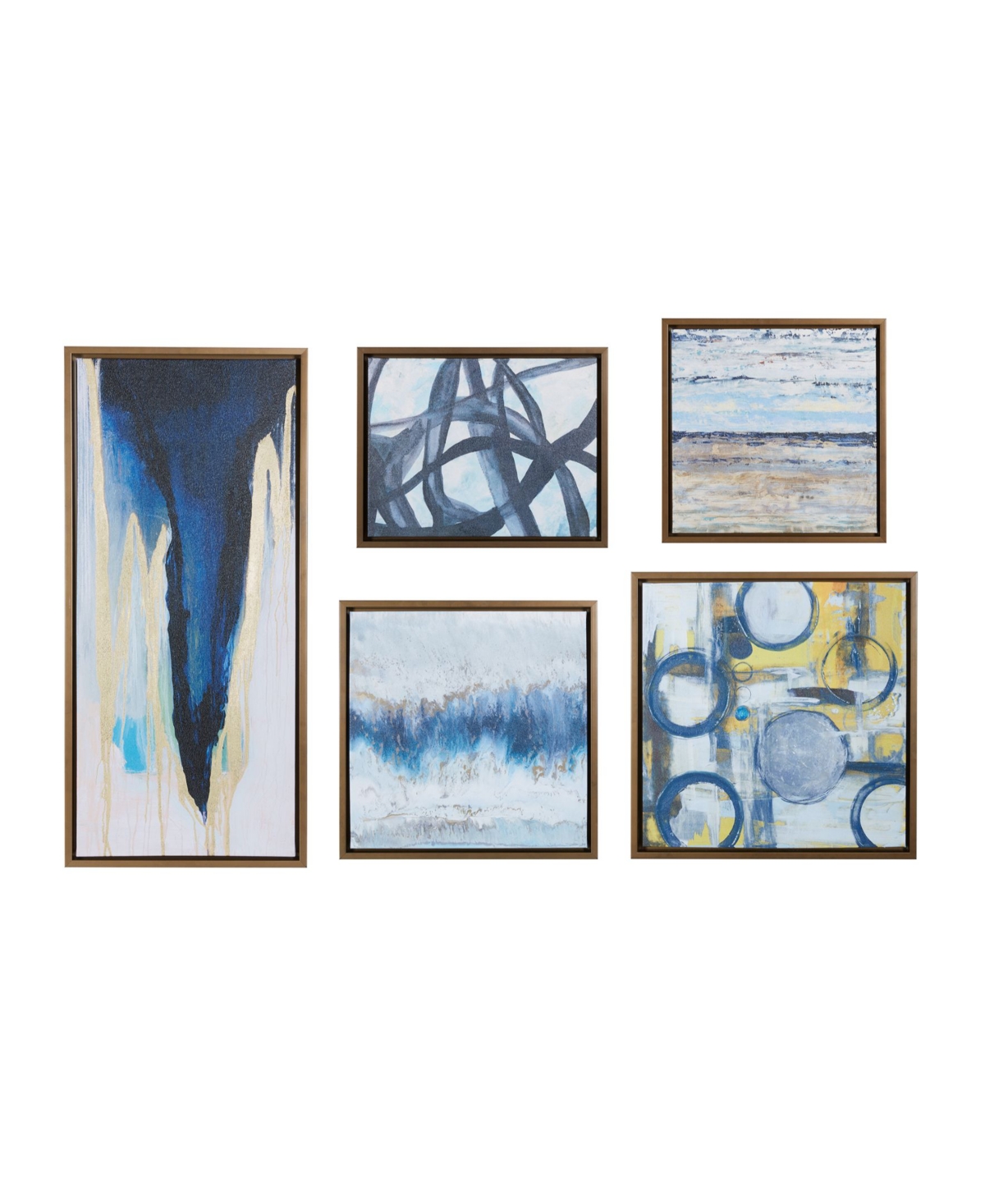 Click here for Madison Park Blue Bliss Gallery Art  Set of 5 - Na... prices