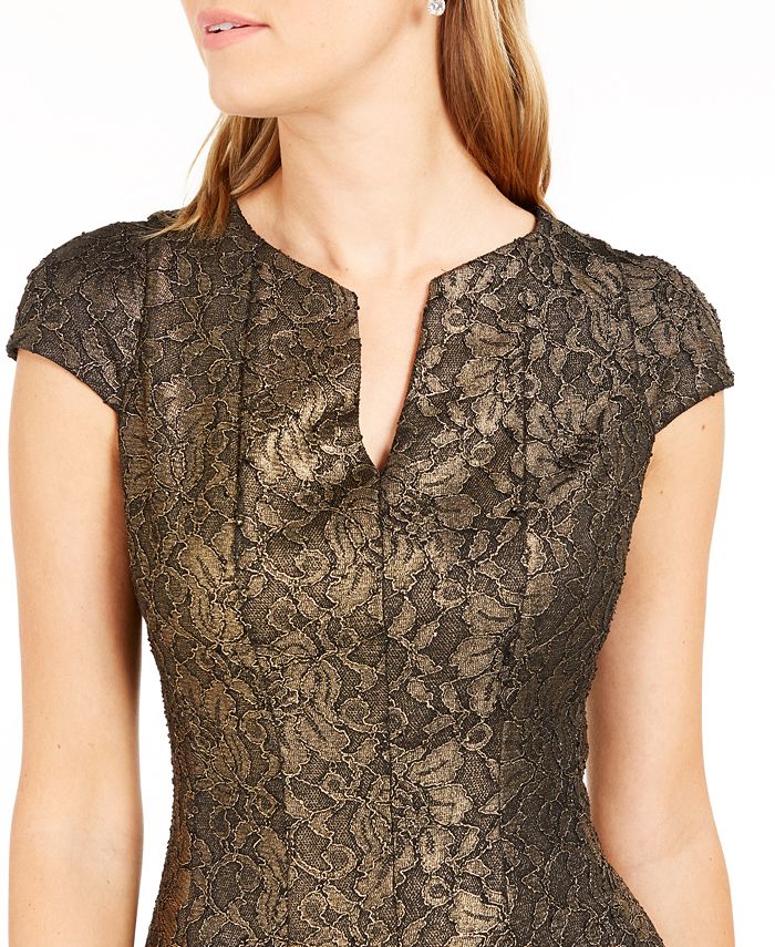 julia jordan Metallic Lace Fit & Flare Dress - Macy's