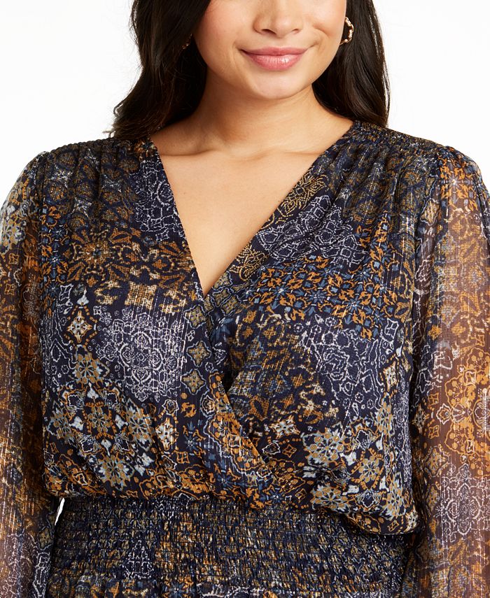 Michael Kors Plus Size Patchwork Printed Dress - Macy's