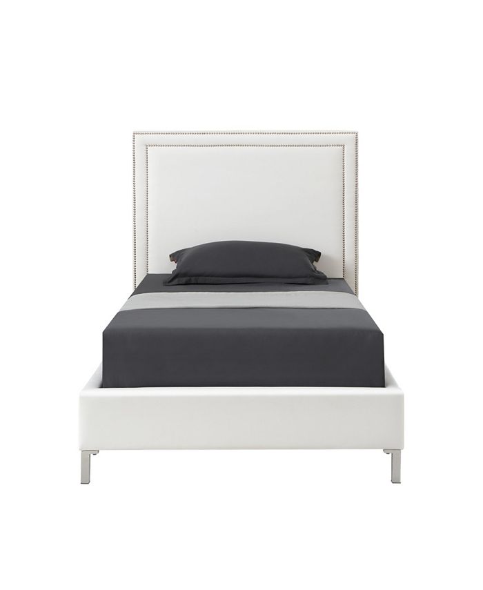 INSPIRED HOME Monroe Upholstered Twin Platform Bedframe - Macy's