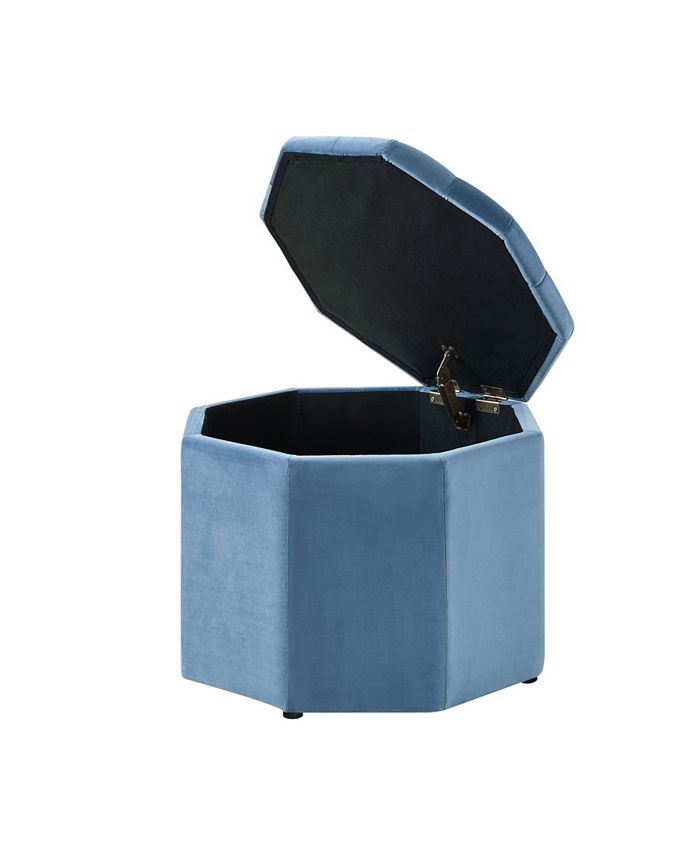 INSPIRED HOME Nova Upholstered Octagon Storage Ottoman - Macy's