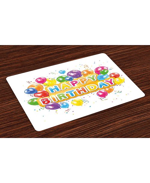 Ambesonne Birthday Place Mats, Set of 4 & Reviews - Table Linens ...