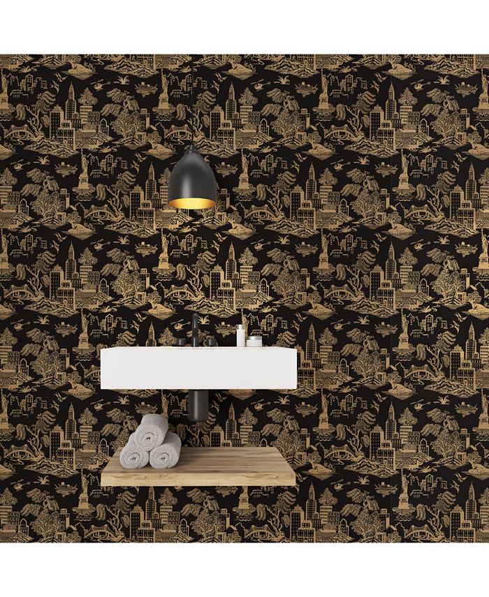 Tempaper Genevieve Gorder for New York Toile Self-Adhesive Wallpaper ...