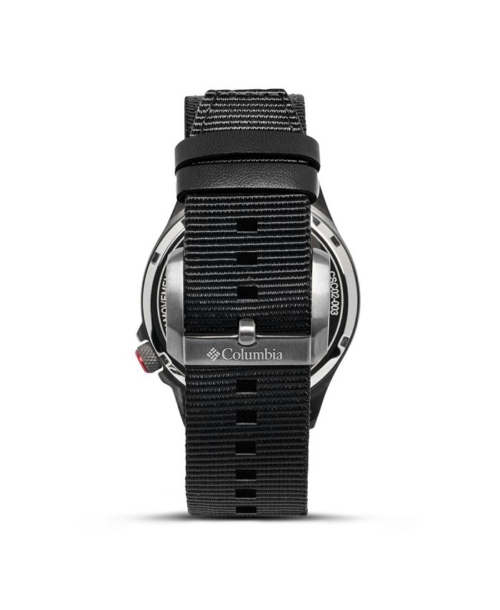 Columbia Men's Canyon Ridge Black Nylon Strap Watch 42mm - Macy's