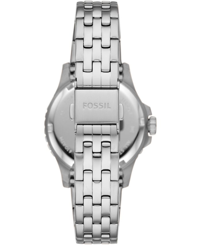 Fossil Women's Blue Diver Silver-Tone Stainless Steel Bracelet Watch ...