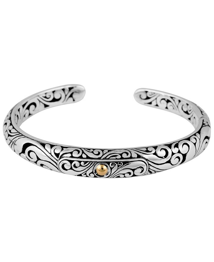 DEVATA Bali Heritage Classic Cuff Bracelet in Sterling Silver and 18k ...
