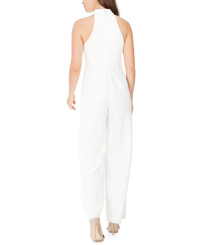 Calvin Klein High-Neck Scuba Crepe Jumpsuit - Macy's