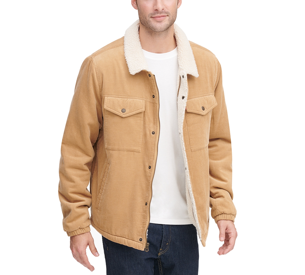 Click here for Levis Mens Fleece-Lined Corduroy Trucker Jacket -... prices