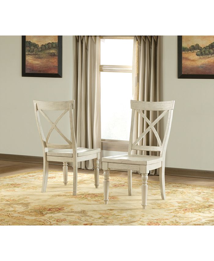 Furniture Aberdeen Off White X-Back Side Chair 4pc Set - Macy's