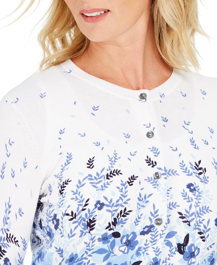 Karen Scott Printed Cardigan, Created for Macy's - Macy's