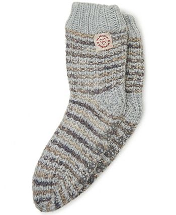 Dearfoams Space-Dye Textured Knit Flurry Slipper Sock, Online Only - Macy's