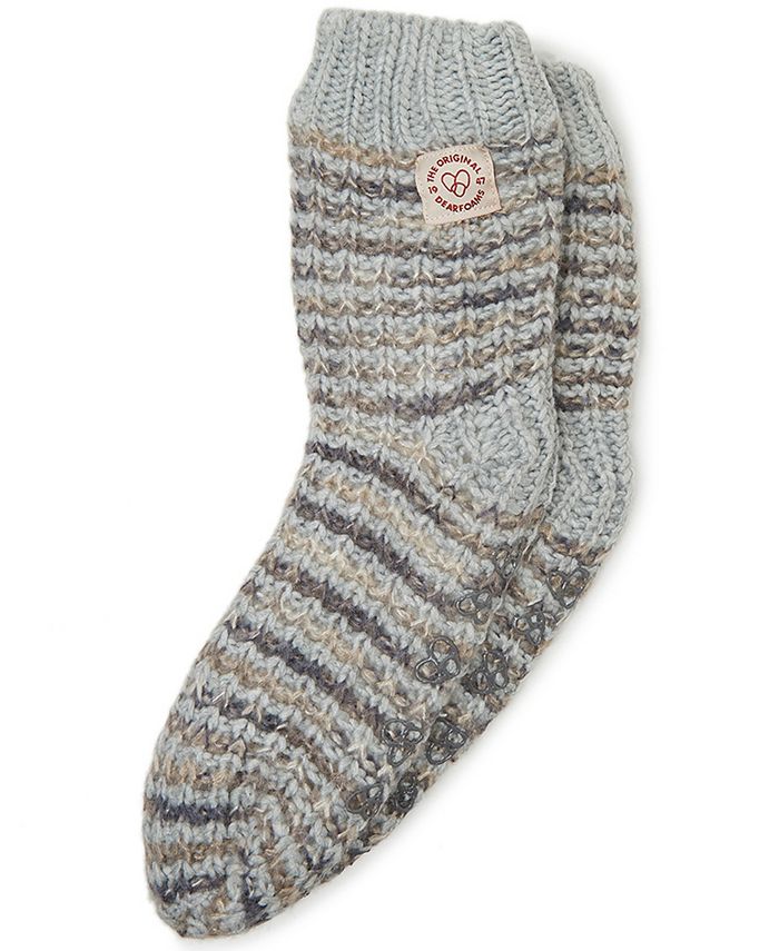 Dearfoams Space-Dye Textured Knit Flurry Slipper Sock, Online Only - Macy's