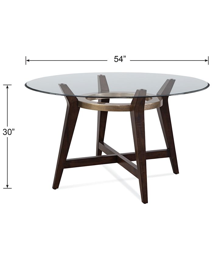 Furniture Elston 54" Glass Top Round Dining Table - Macy's