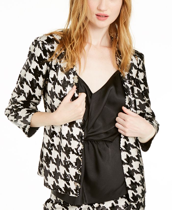 INC International Concepts INC Sequined Houndstooth Jacket, Created for Macy's - Macy's