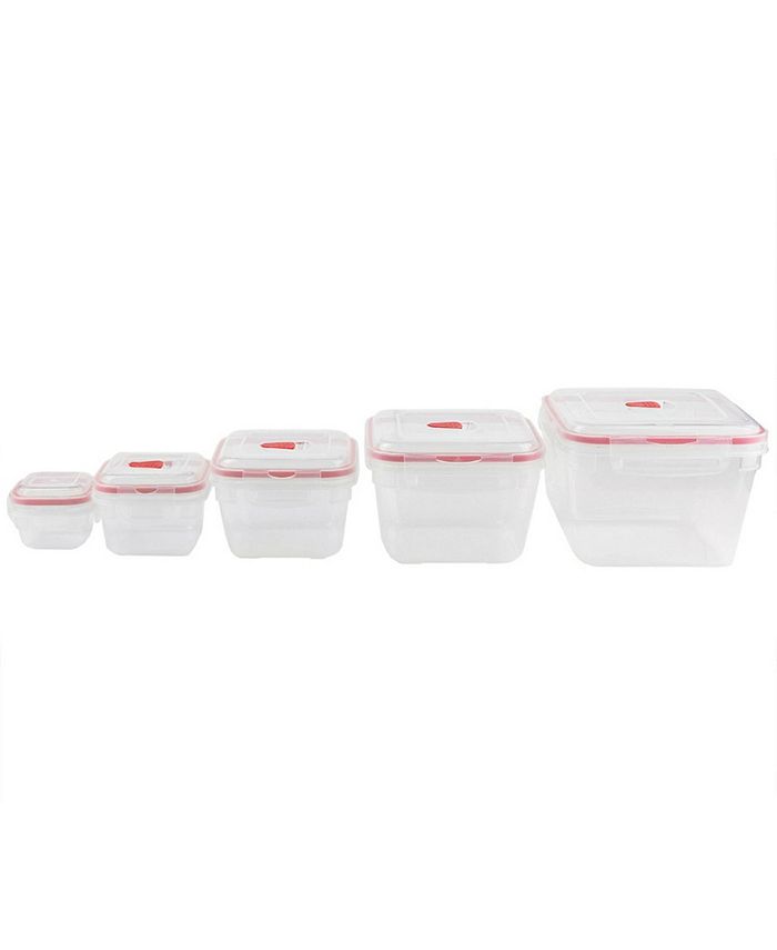 Home Basics HDS Trading Locking Square Plastic Food Storage Containers ...