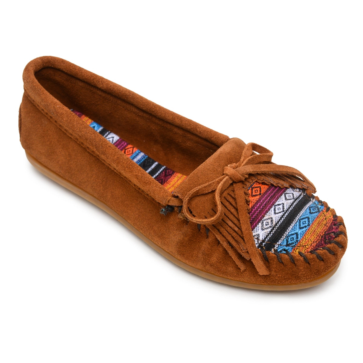 Click here for Minnetonka Womens Kilty Hardsole Moccasin - Dark B... prices
