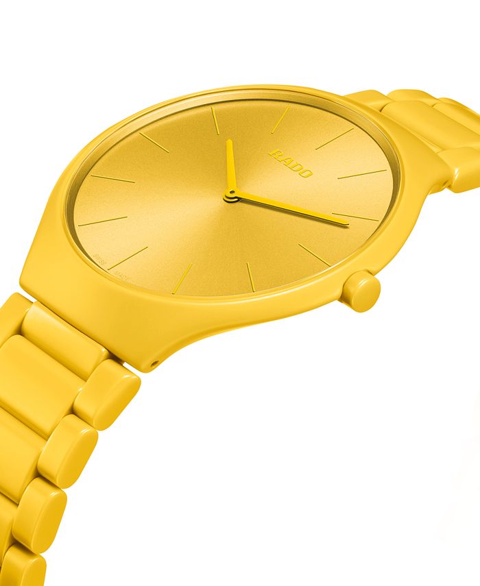 Rado Unisex Swiss True Thinline Les Couleurs Le Corbusier Yellow High ...