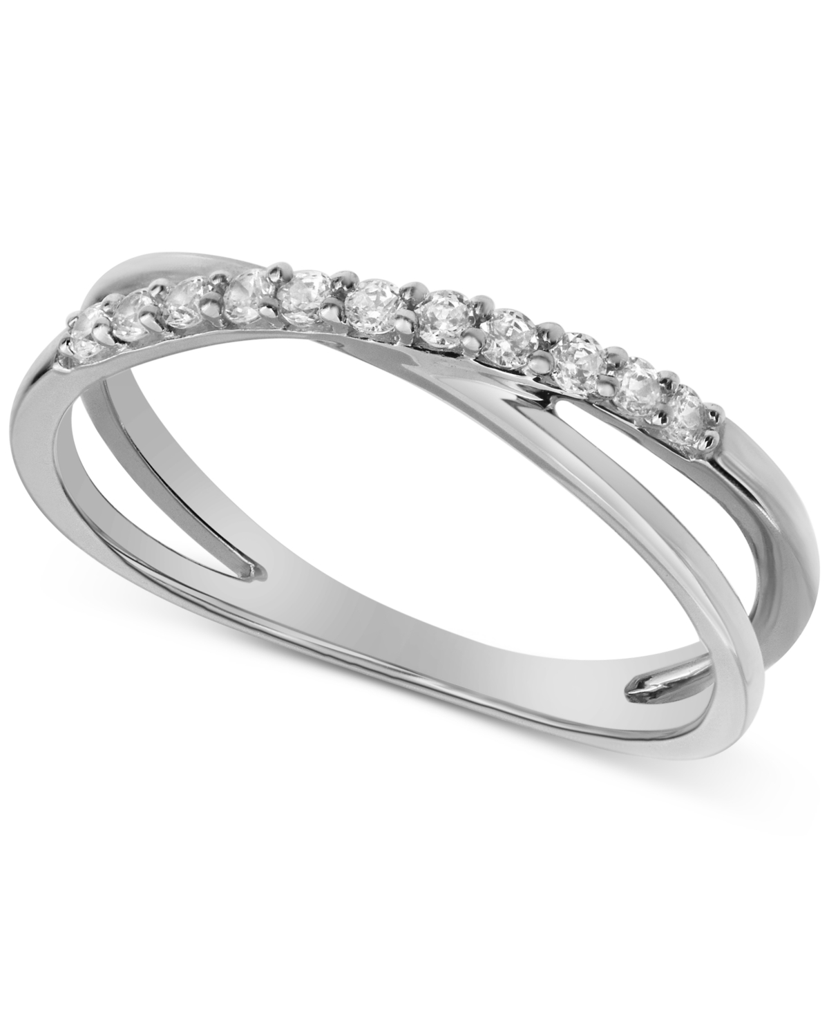 Click here for Diamond Crisscross Ring (1/5 ct. t.w.) - White Gol... prices
