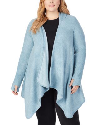 Cuddl Duds Plus Size Fleecewear With Stretch Hooded Wrap - Macy's