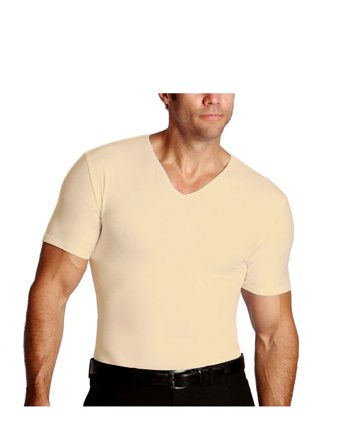 Instaslim Men's Big & Tall Insta Slim Compression Short Sleeve V-Neck T ...